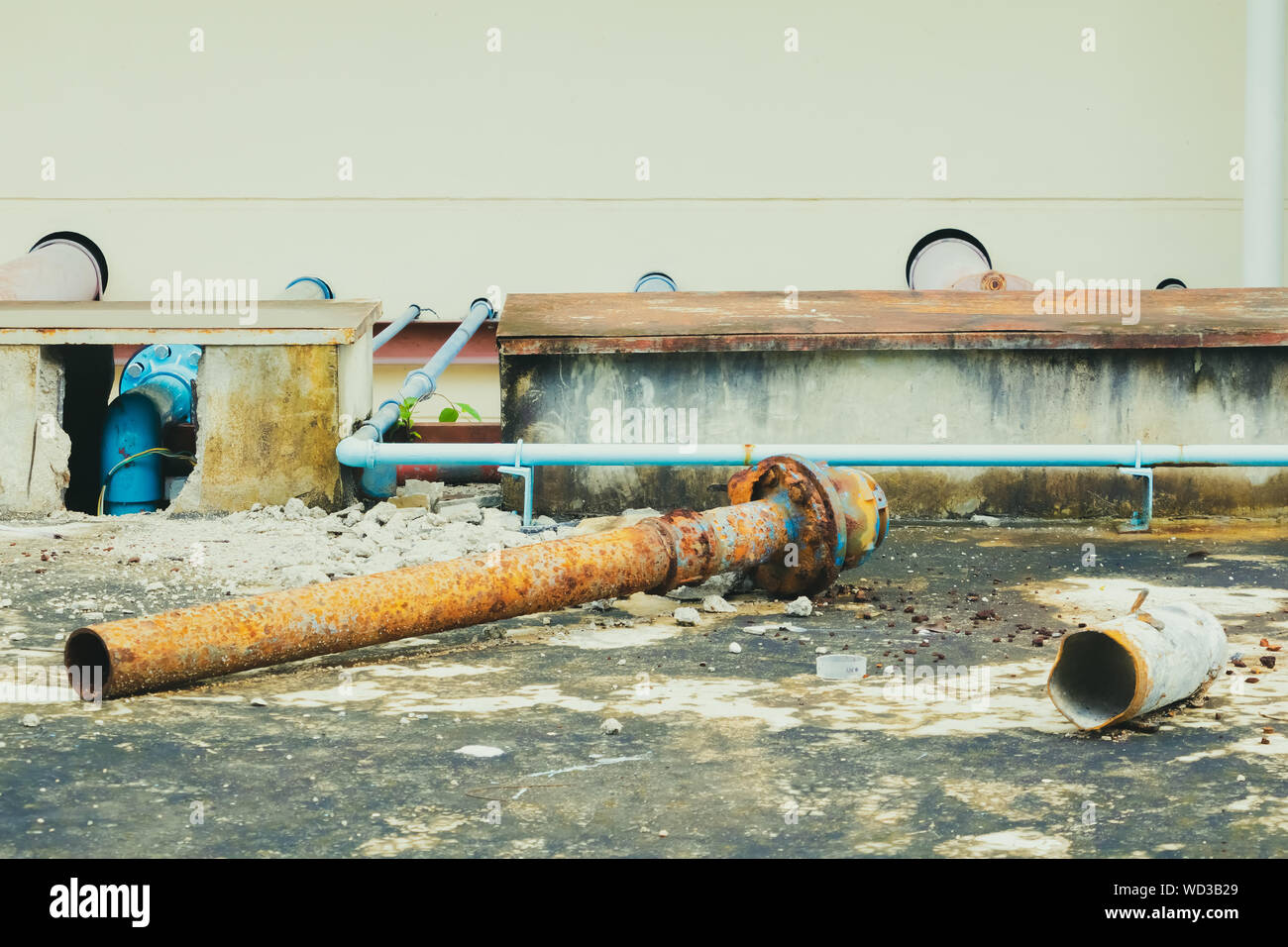 Close up tap pipe old rust in repair modify. color vintage tone Stock ...