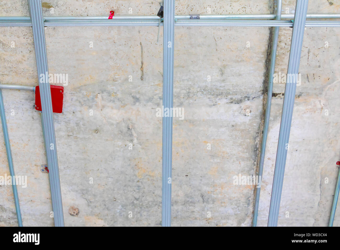 Working of metal frames structure before installing gypsum boards ...