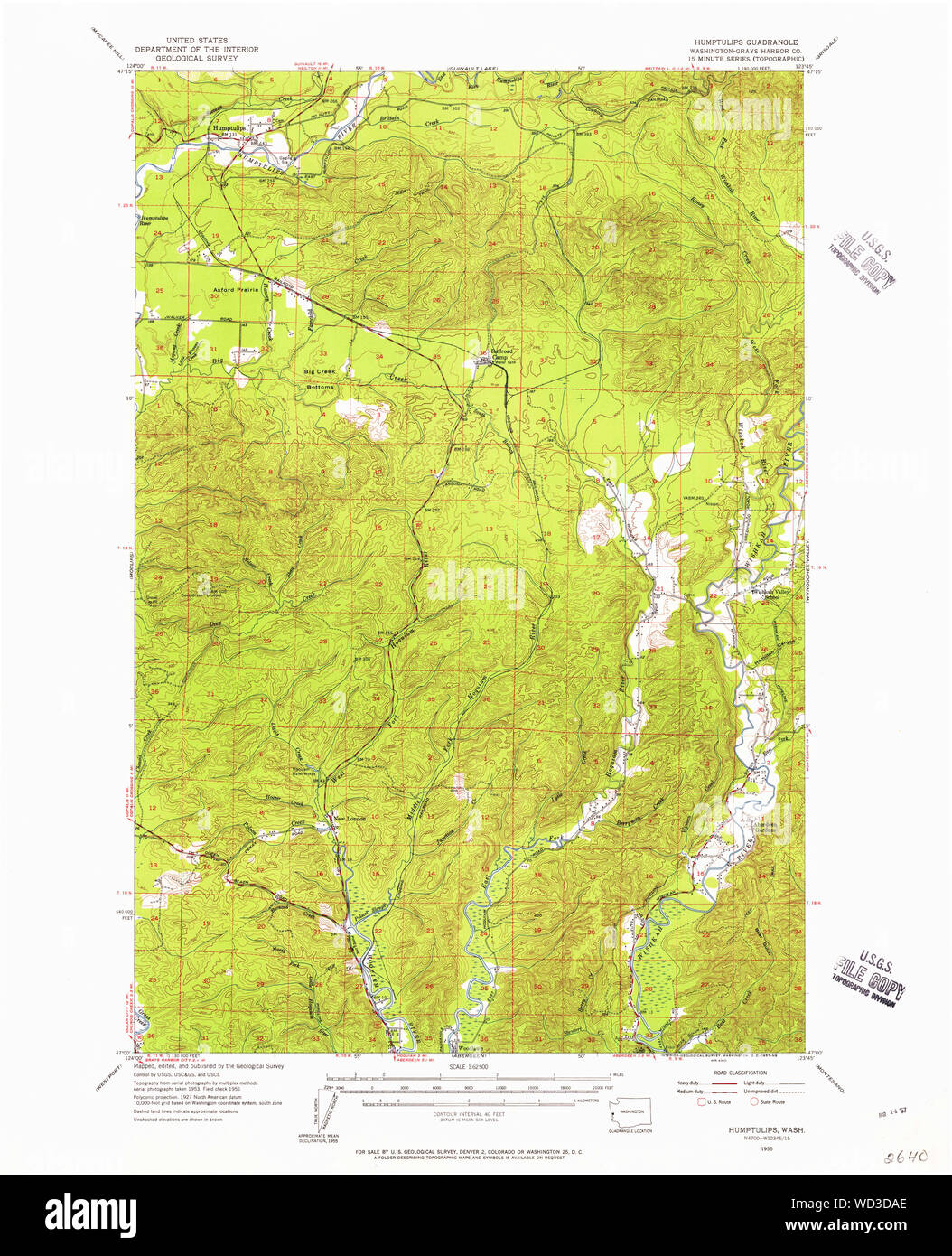Map of humptulips Cut Out Stock Images & Pictures - Alamy