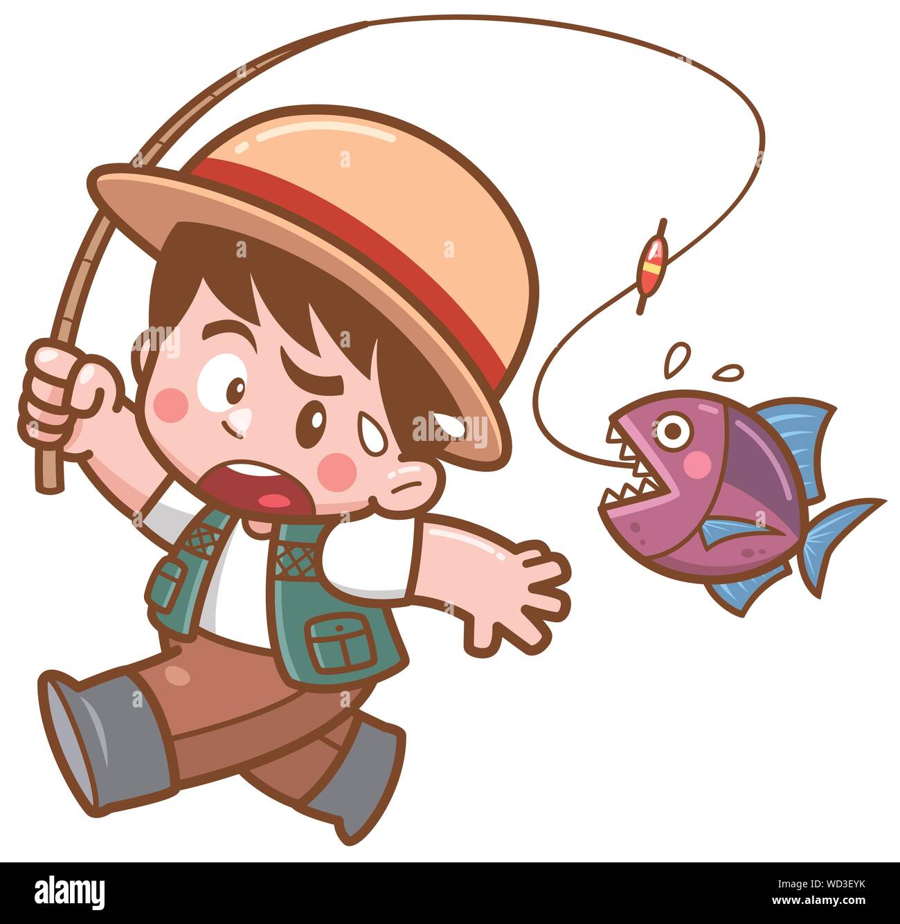 Vector illustration of Cartoon Boy fishing Stock Vector Image & Art - Alamy