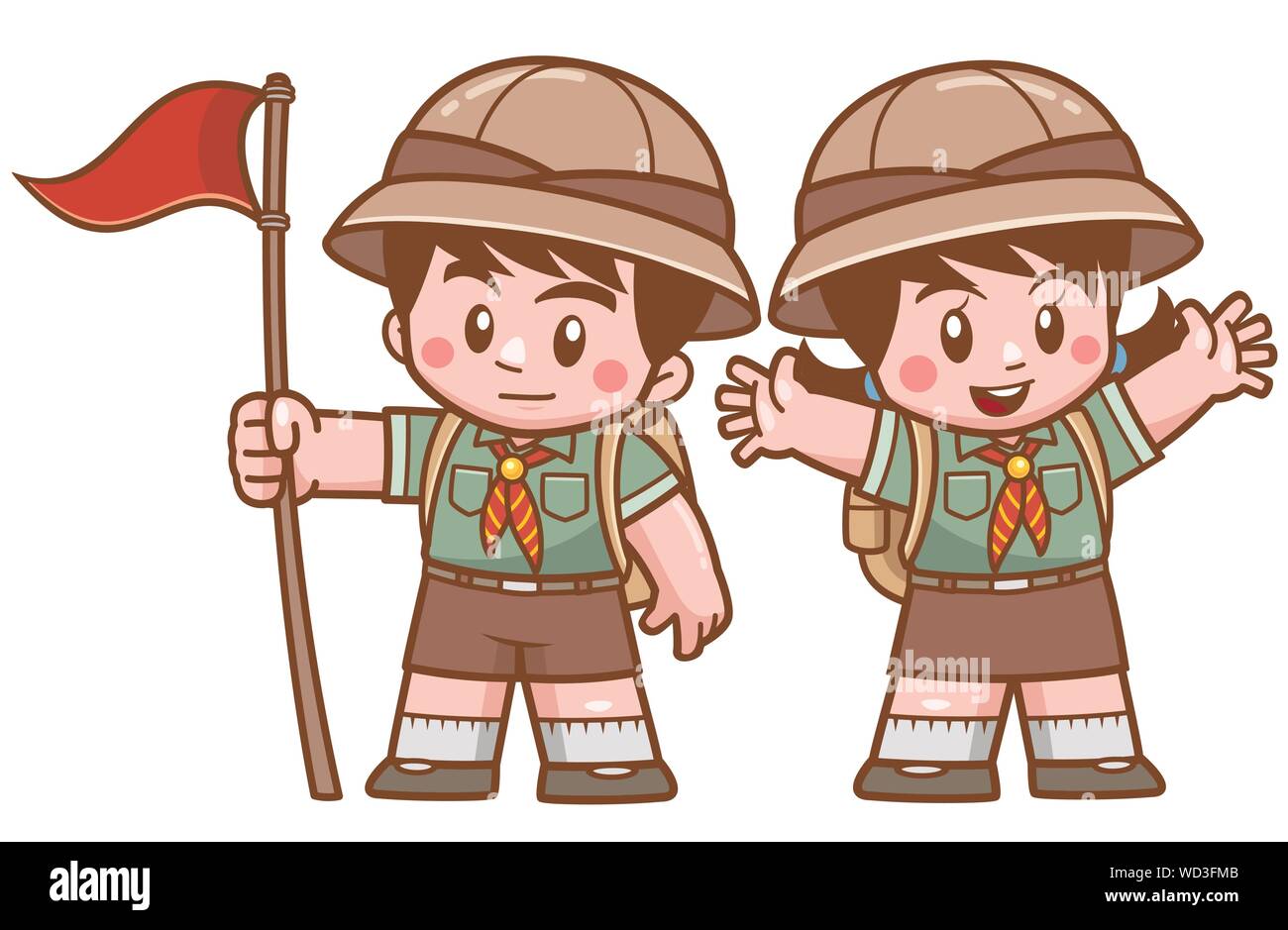 Vector illustration of Scout kids character Stock Vector Image & Art ...