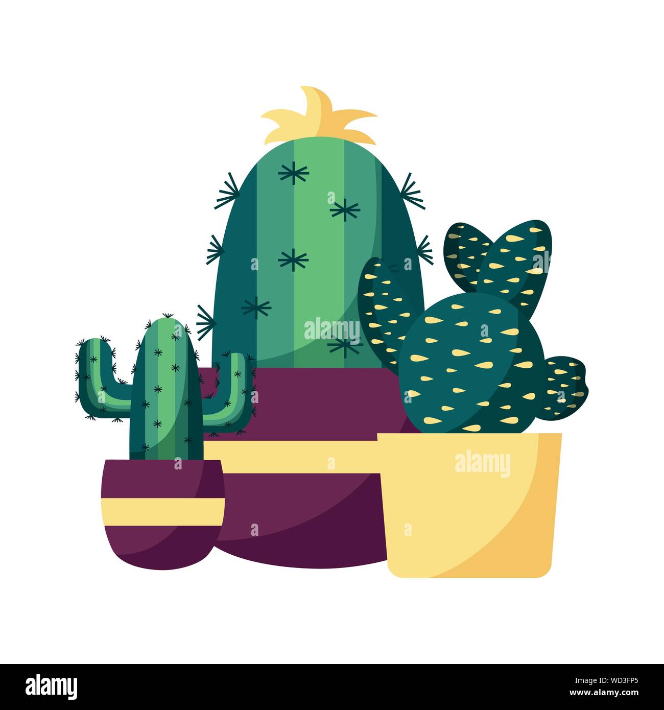 Isolated cactus inside pots vector design Stock Vector Image & Art - Alamy