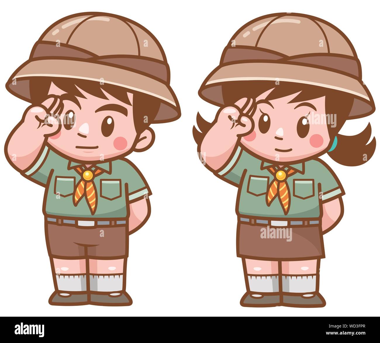 Vector illustration of Scout kids character Stock Vector Image & Art ...
