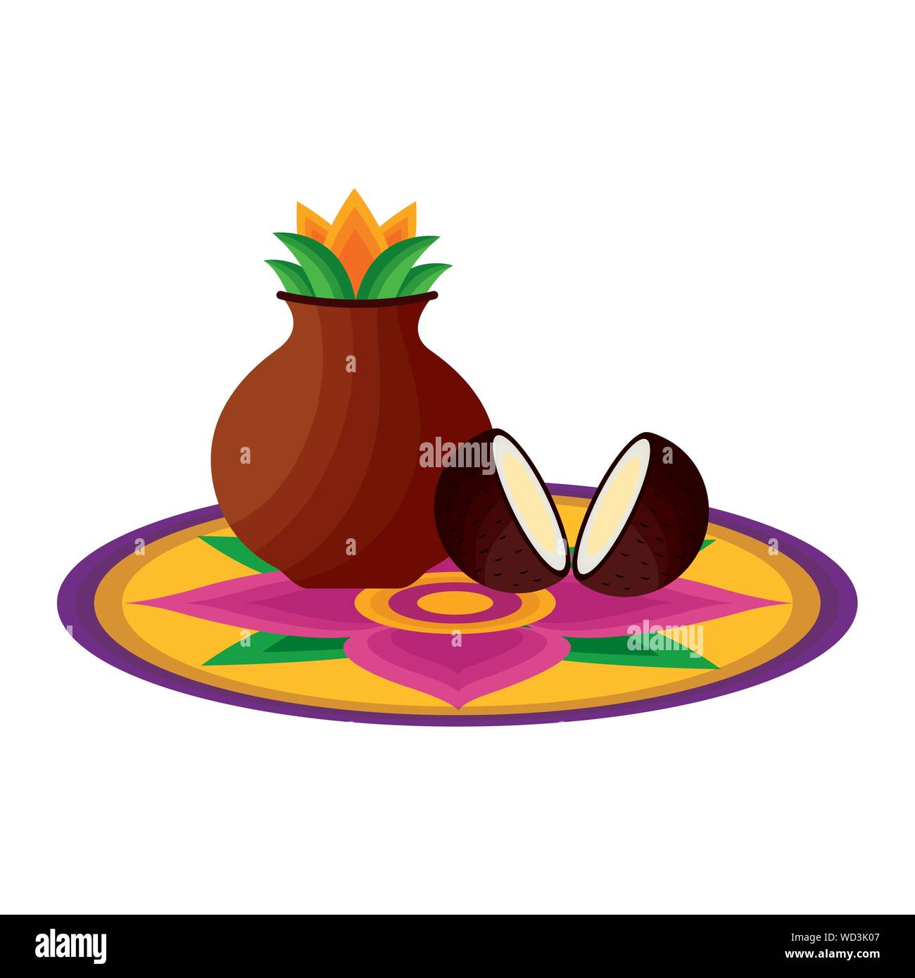 Clay pot of onam celebration design Stock Vector Image & Art - Alamy