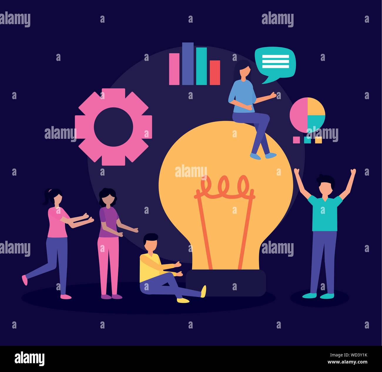 people teamwork flat design image Stock Vector Image & Art - Alamy