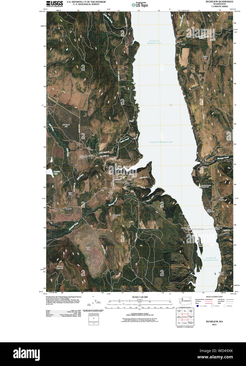 Map of inchelium washington Cut Out Stock Images & Pictures - Alamy