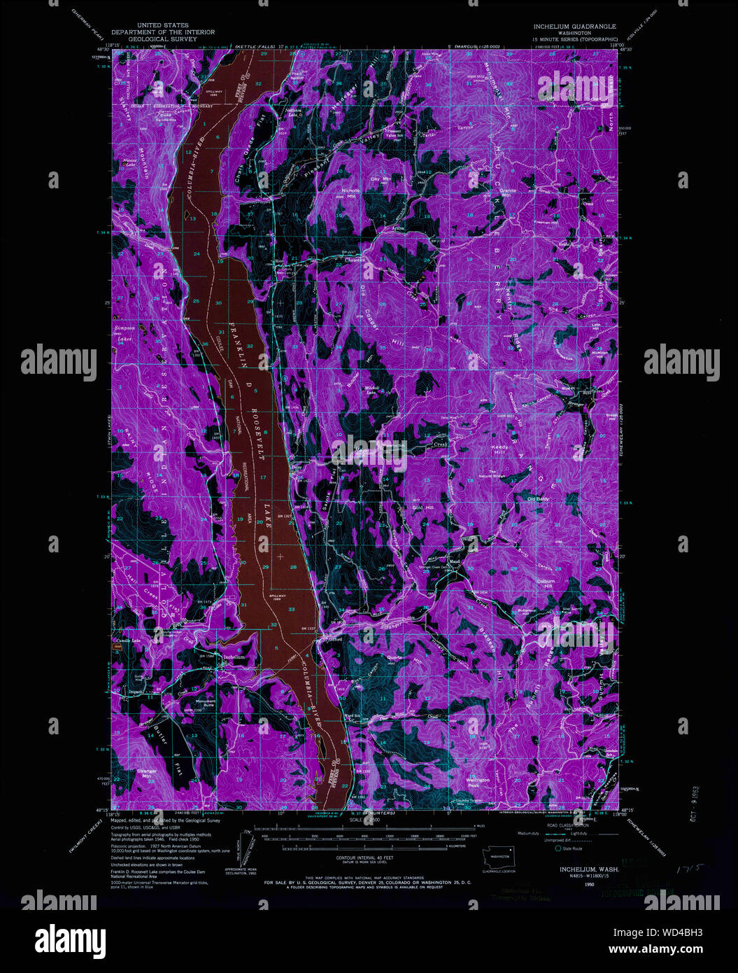 Map of inchelium hi-res stock photography and images - Alamy
