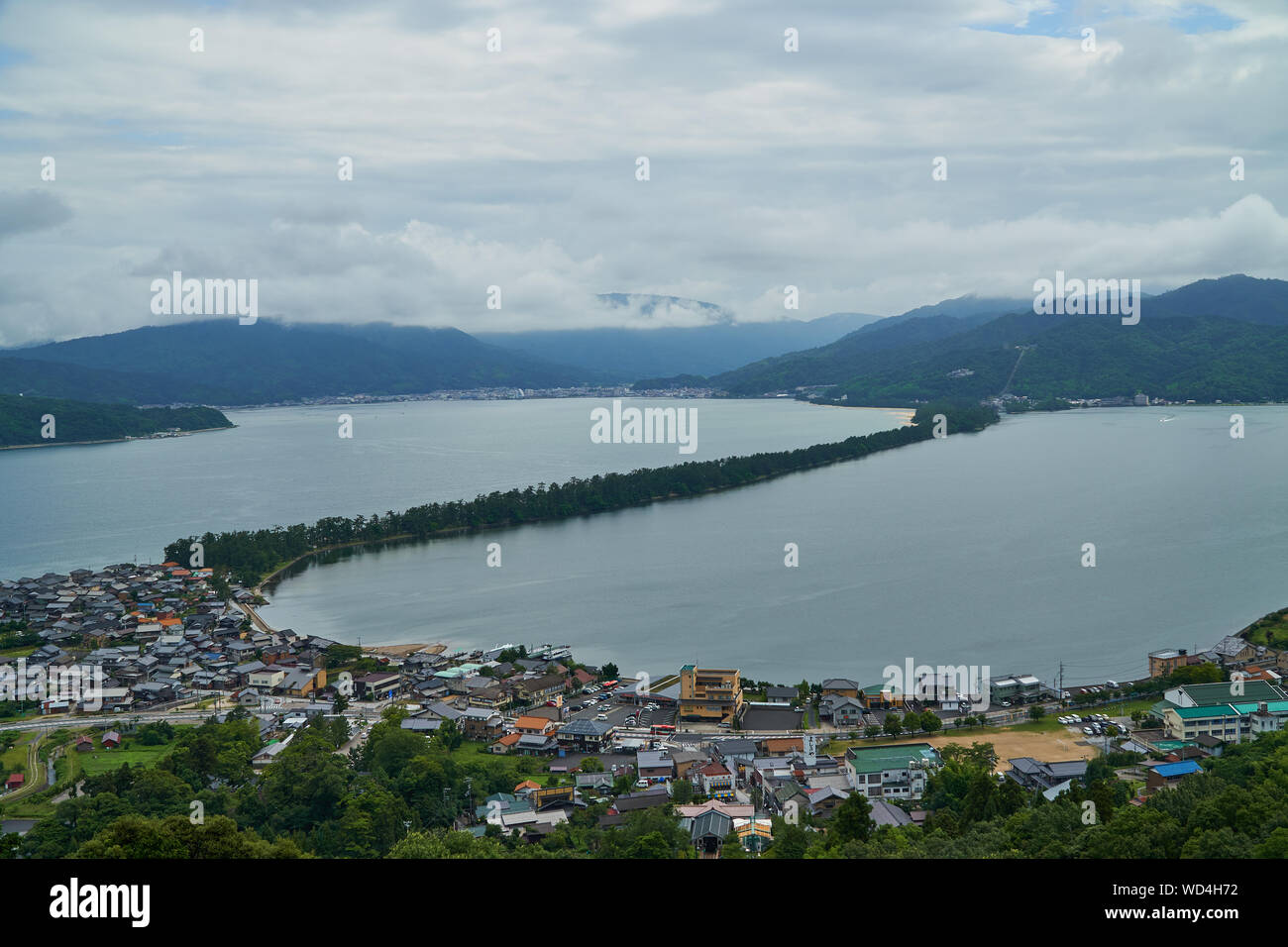 Amanohashidate top view with blue sky Stock Photo - Alamy