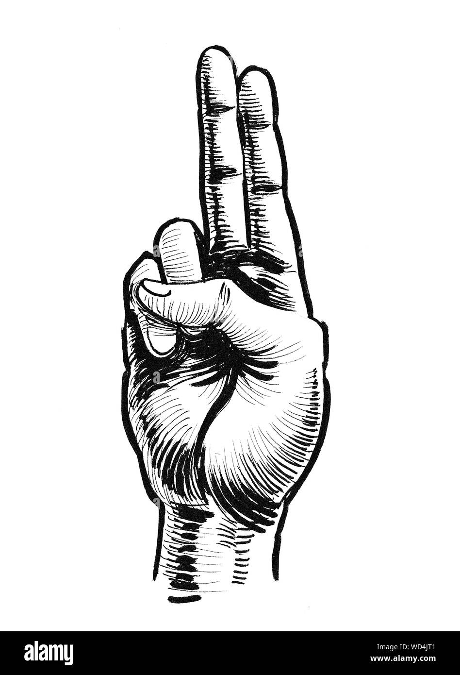 Two fingers Black and White Stock Photos & Images - Alamy