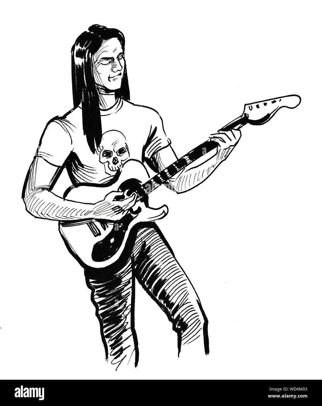 Rock Guitarist Drawing