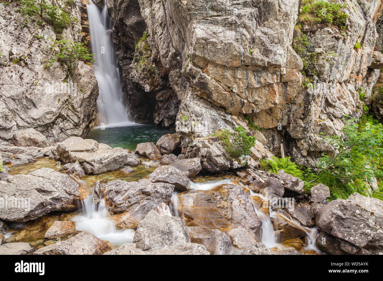 Waterfall of Pinos in Baños de Panticosa, Pyrenees, Huesca, Spain Stock ...