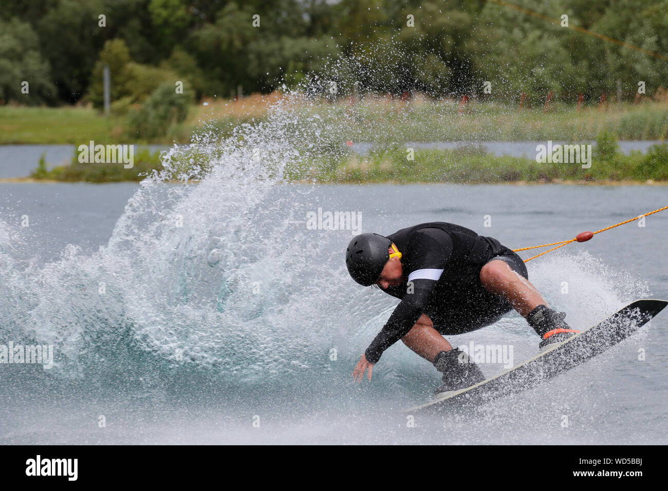 Water splash, Keeping Cool, British heatwave, Wakeboarding Stock Photo ...