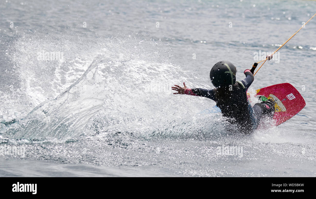 Water splash, Keeping Cool, British heatwave, Wakeboarding Stock Photo ...