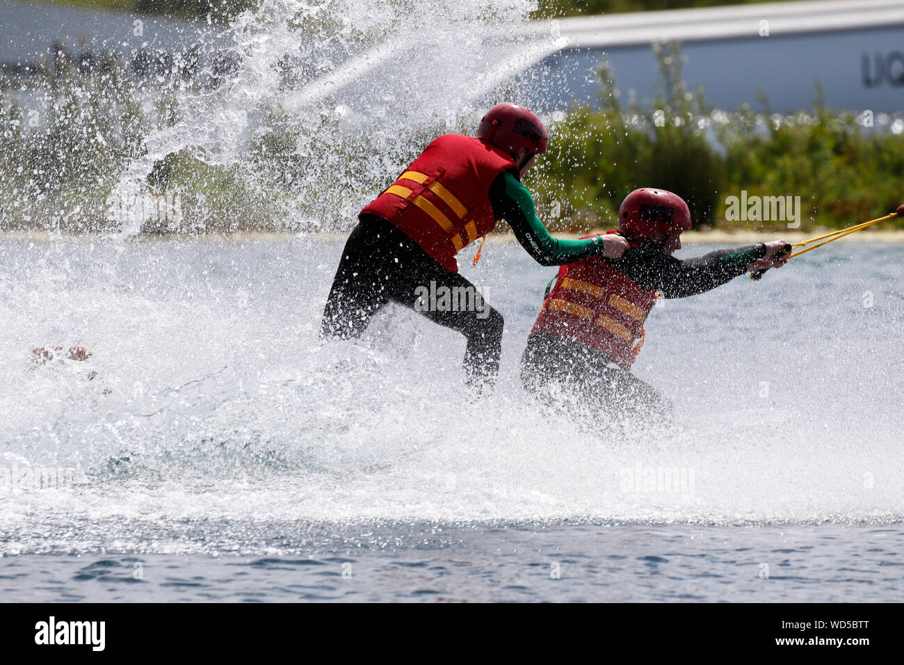 Water splash, Keeping Cool, British heatwave, Wakeboarding Stock Photo ...