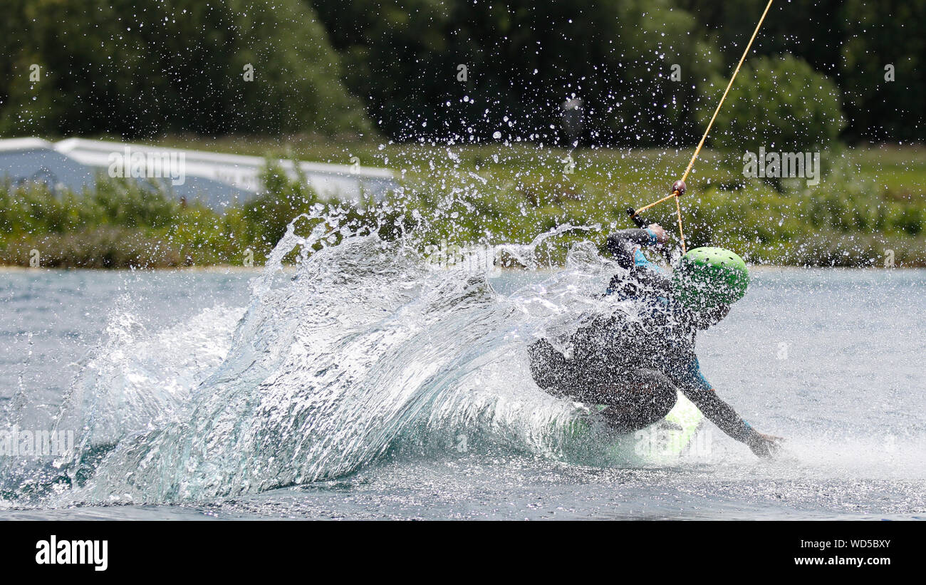 Water splash, Keeping Cool, British heatwave, Wakeboarding Stock Photo ...
