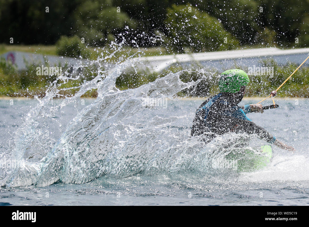 Water splash, Keeping Cool, British heatwave, Wakeboarding Stock Photo ...