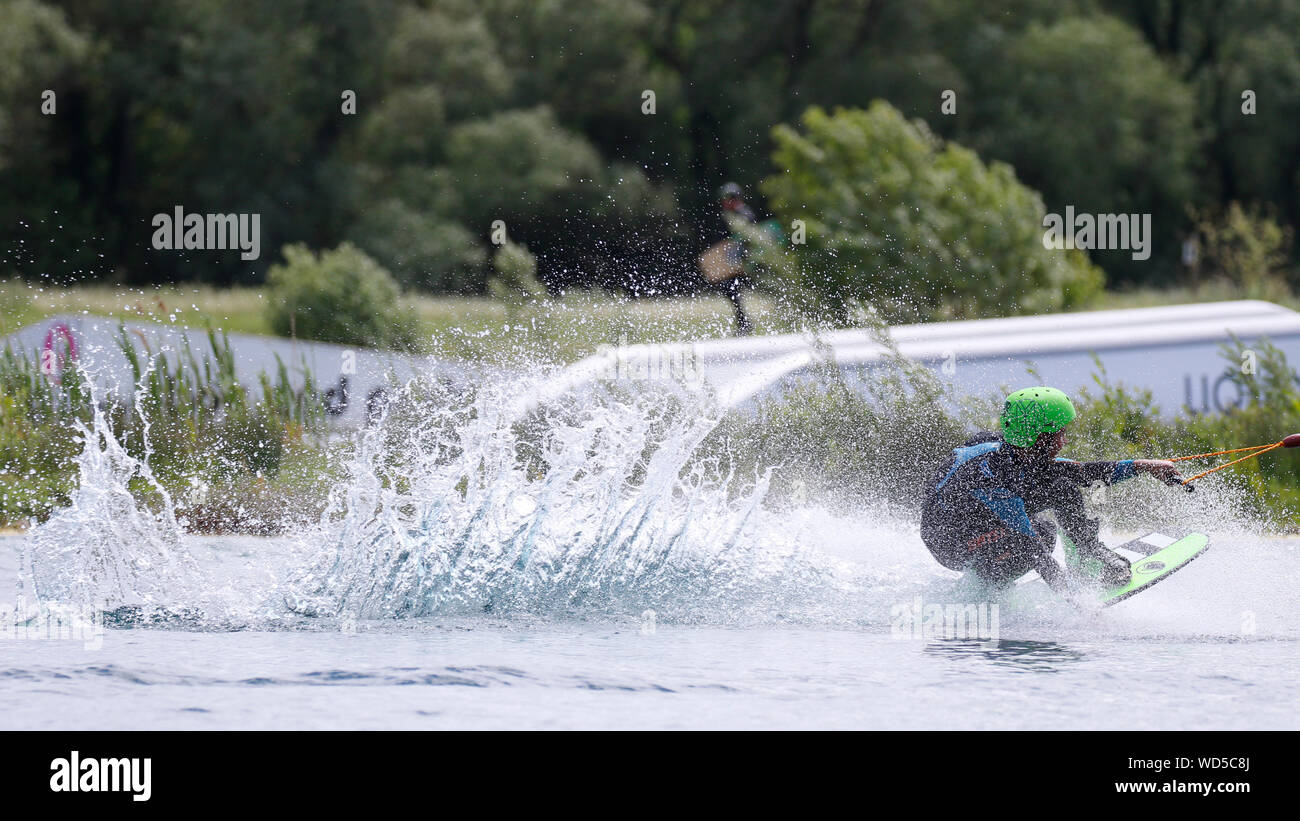 Water splash, Keeping Cool, British heatwave, Wakeboarding Stock Photo ...