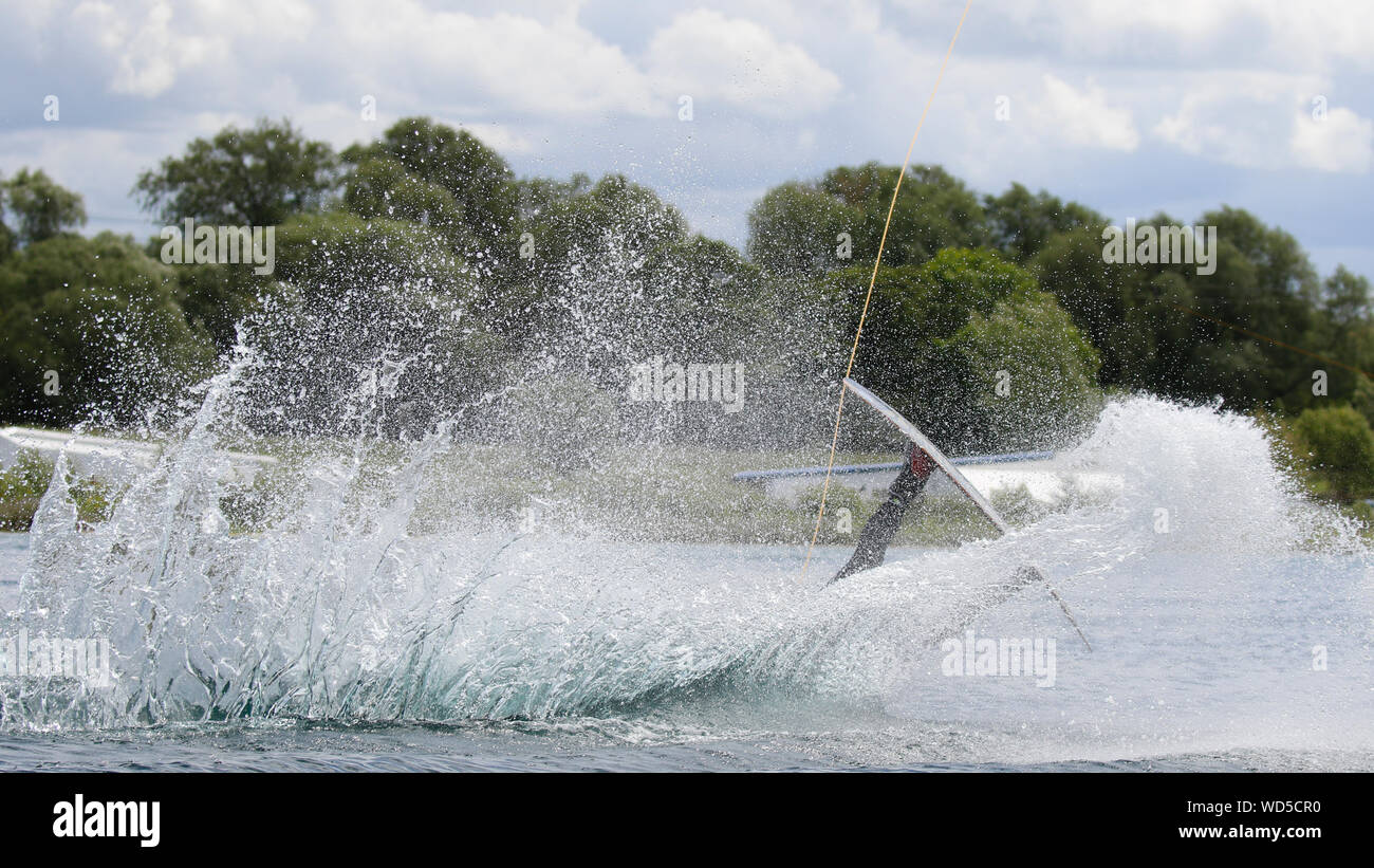 Water splash, Keeping Cool, British heatwave, Wakeboarding Stock Photo ...