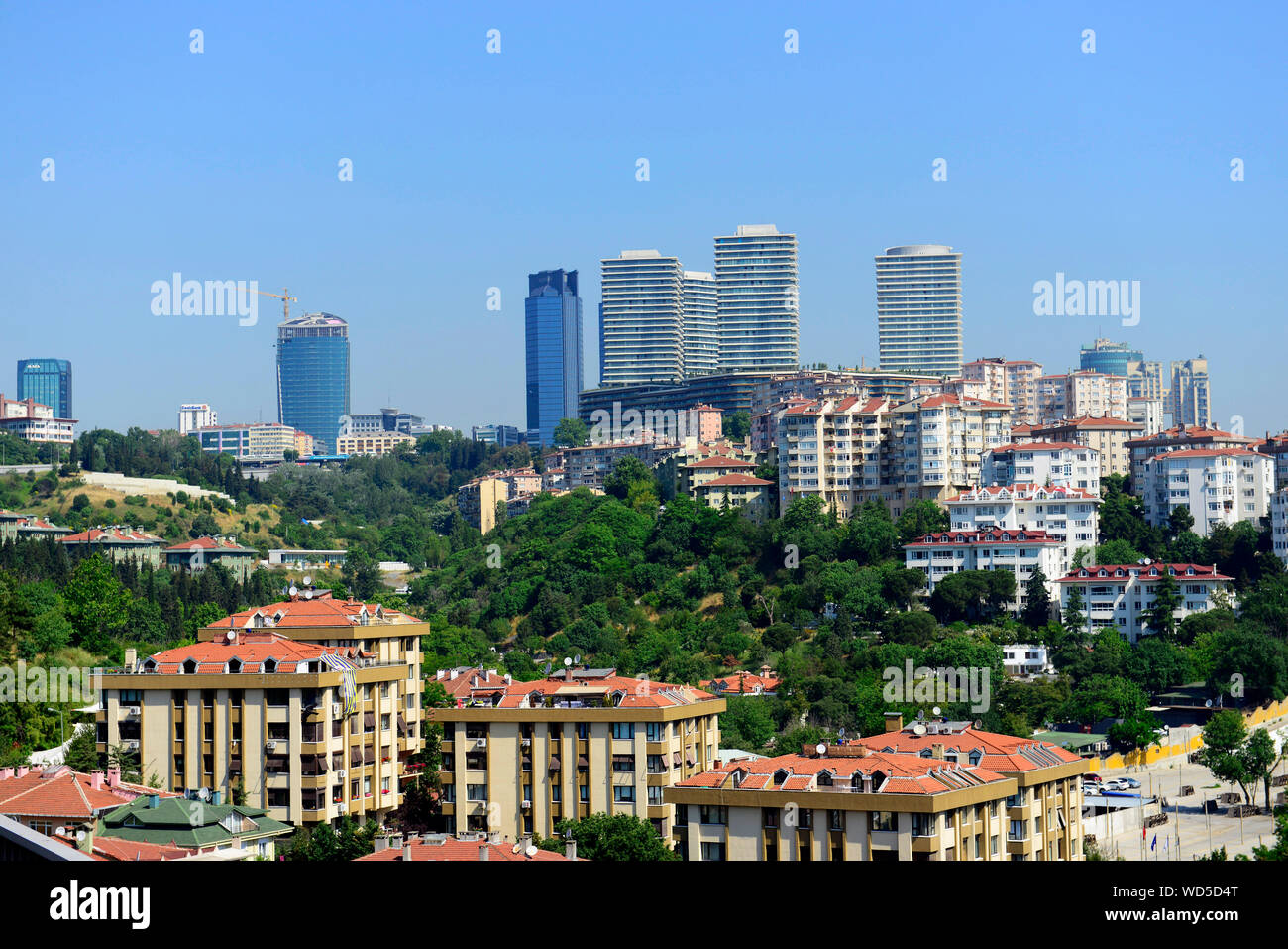 The changing skyline of Istanbul. Tall modern buildings are replacing ...