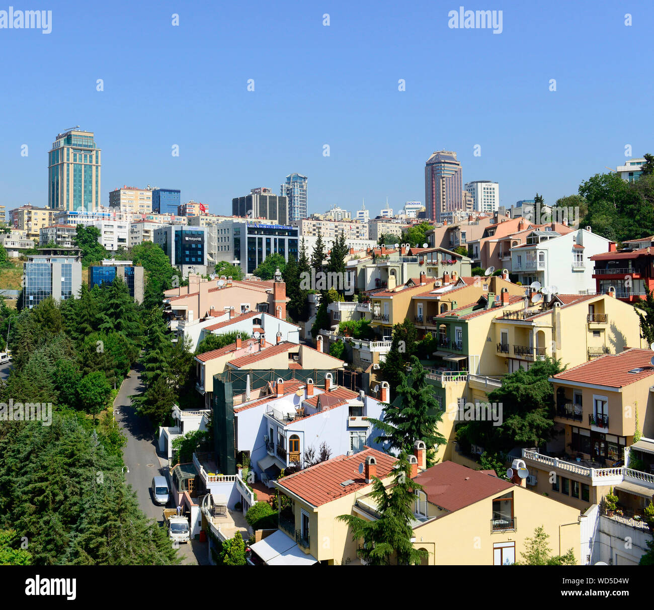 The changing skyline of Istanbul. Tall modern buildings are replacing ...