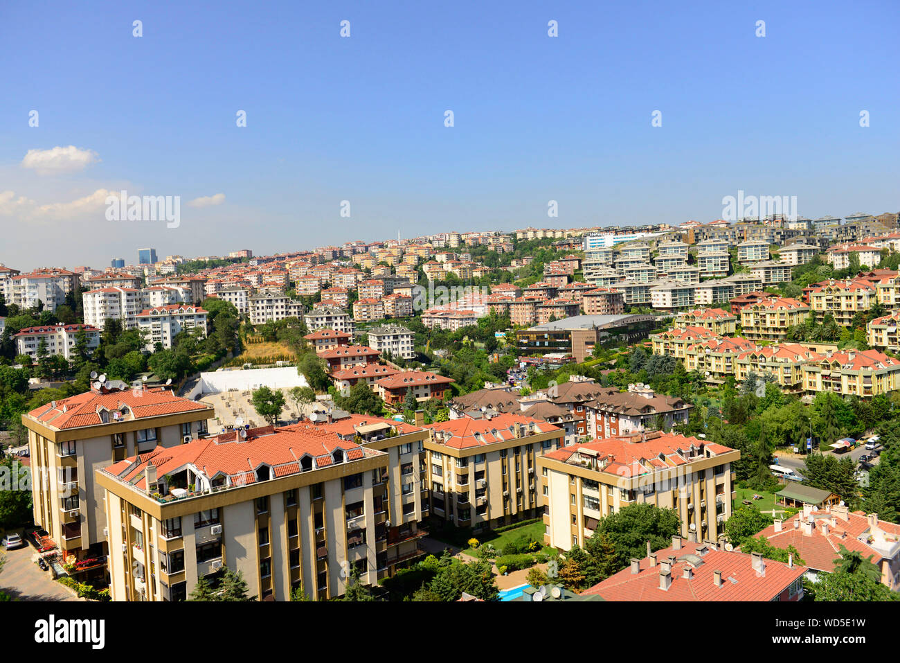 The changing skyline of Istanbul. Tall modern buildings are replacing ...