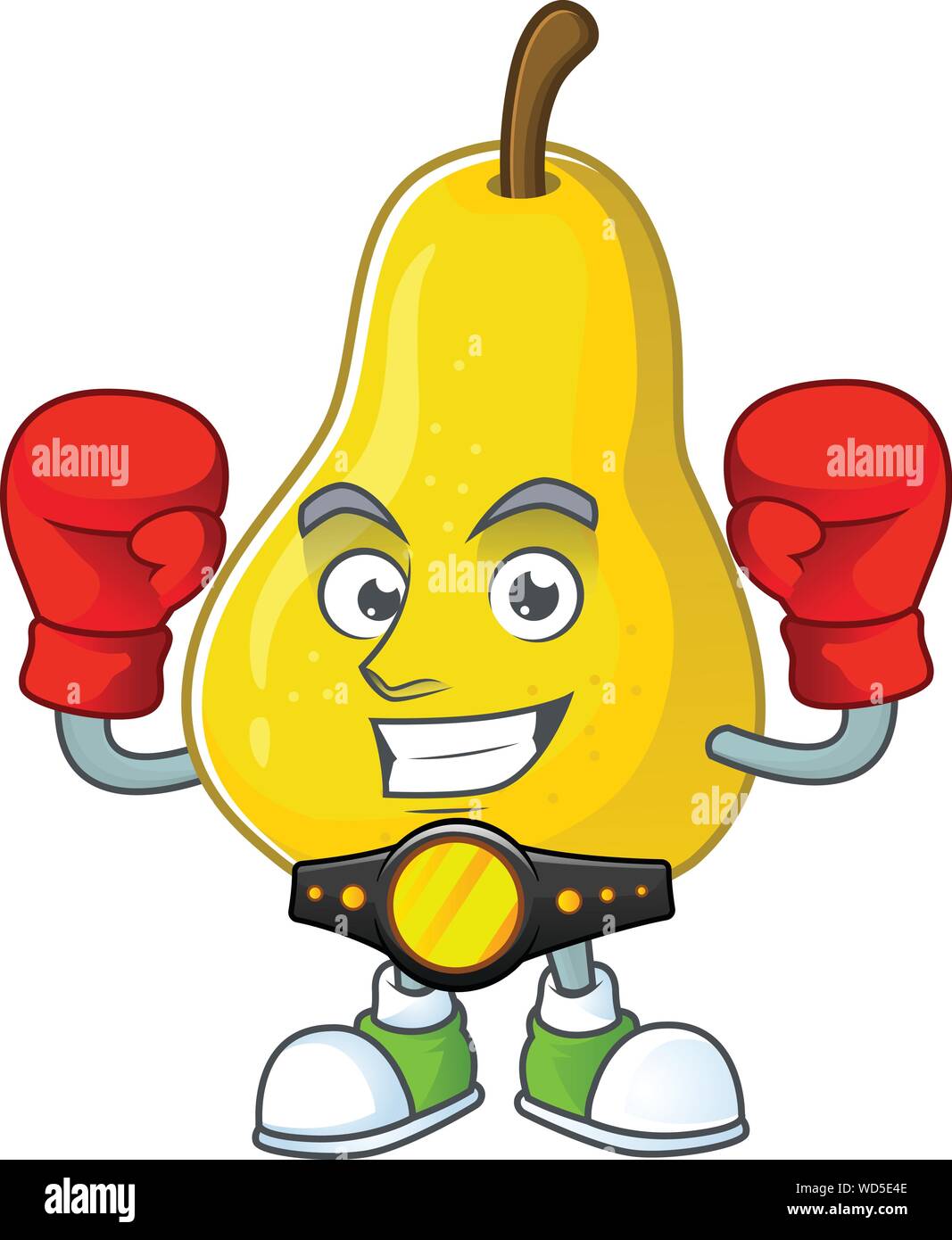 Boxing fruit pear cartoon character with mascot Stock Vector Image ...
