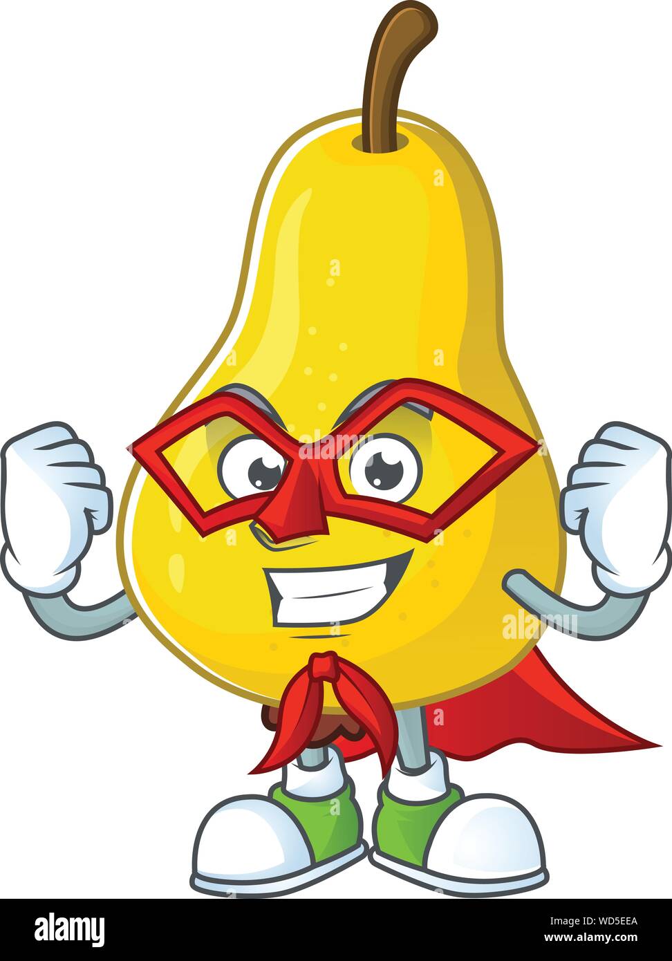 Super hero fruit pear character with mascot cartoon cute Stock Vector ...