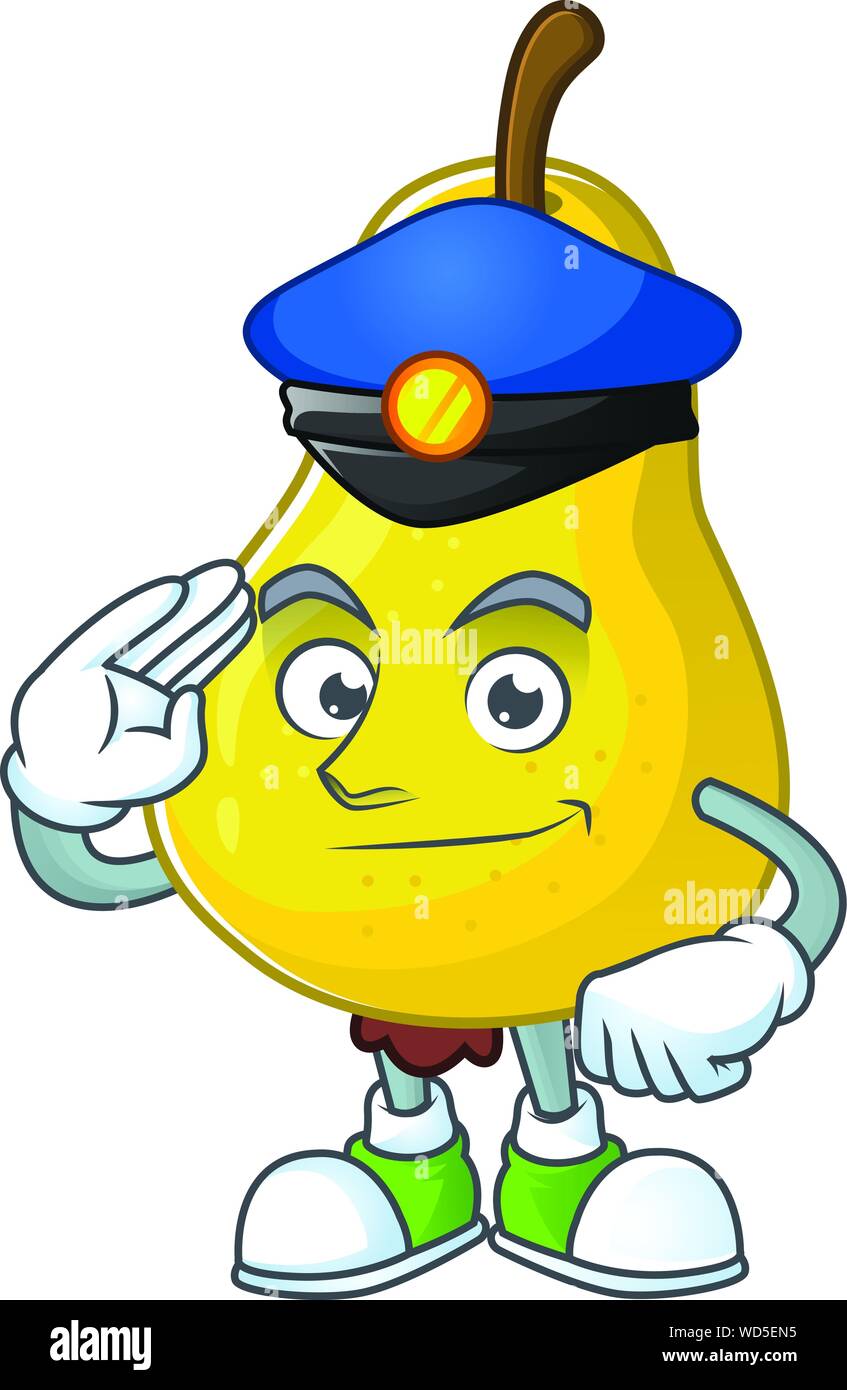 Police fruit pear cartoon character with mascot Stock Vector Image ...