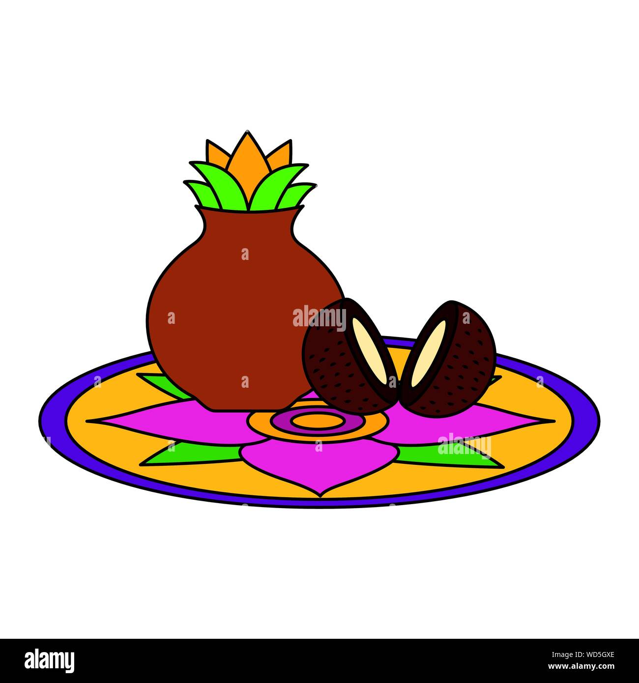 Clay pot of onam celebration design Stock Vector Image & Art - Alamy