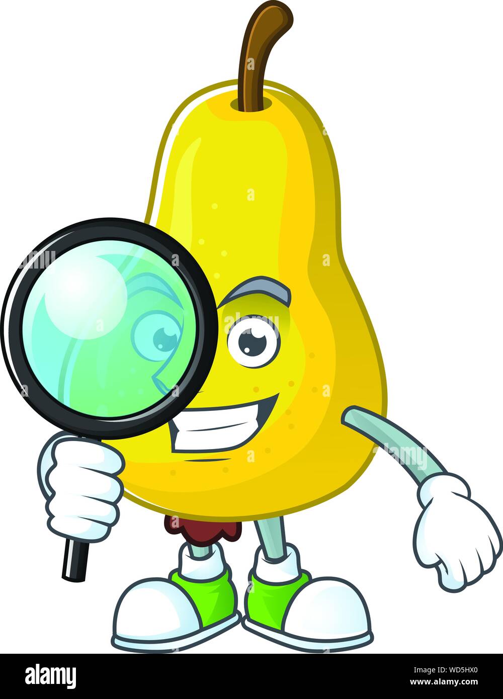 Detective fruit pear character with mascot cartoon cute Stock Vector ...