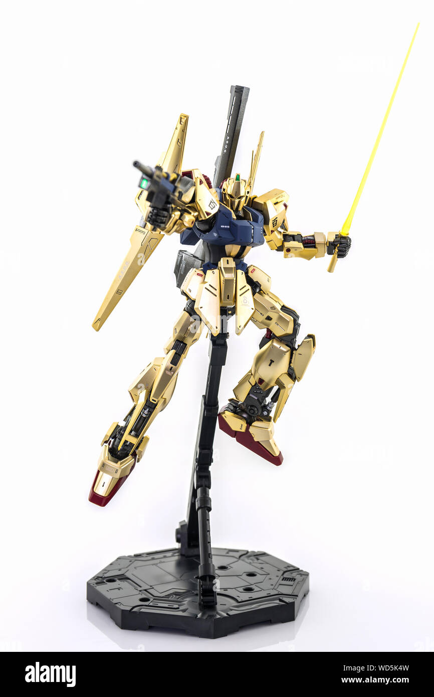 Bangkok, Thailand - July 17, 2016: Gundam scale plastic models on white ...