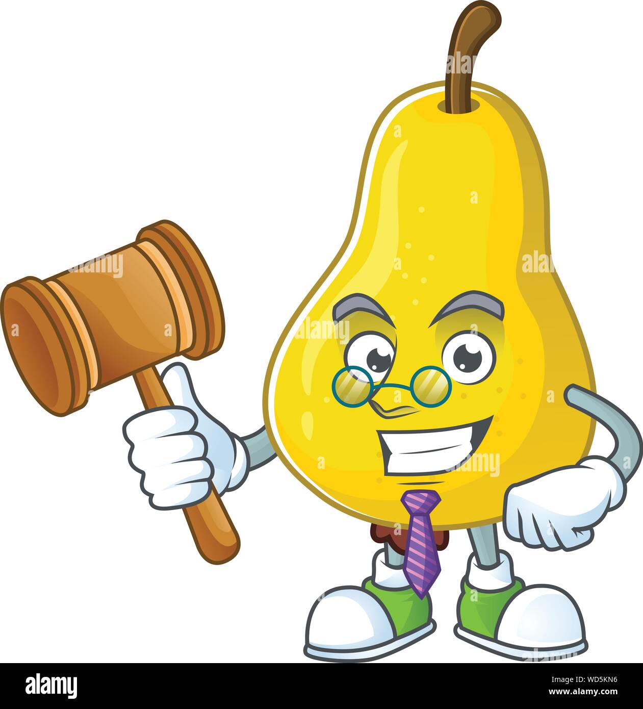 Judge fresh pear on the cartoon character Stock Vector Image & Art - Alamy