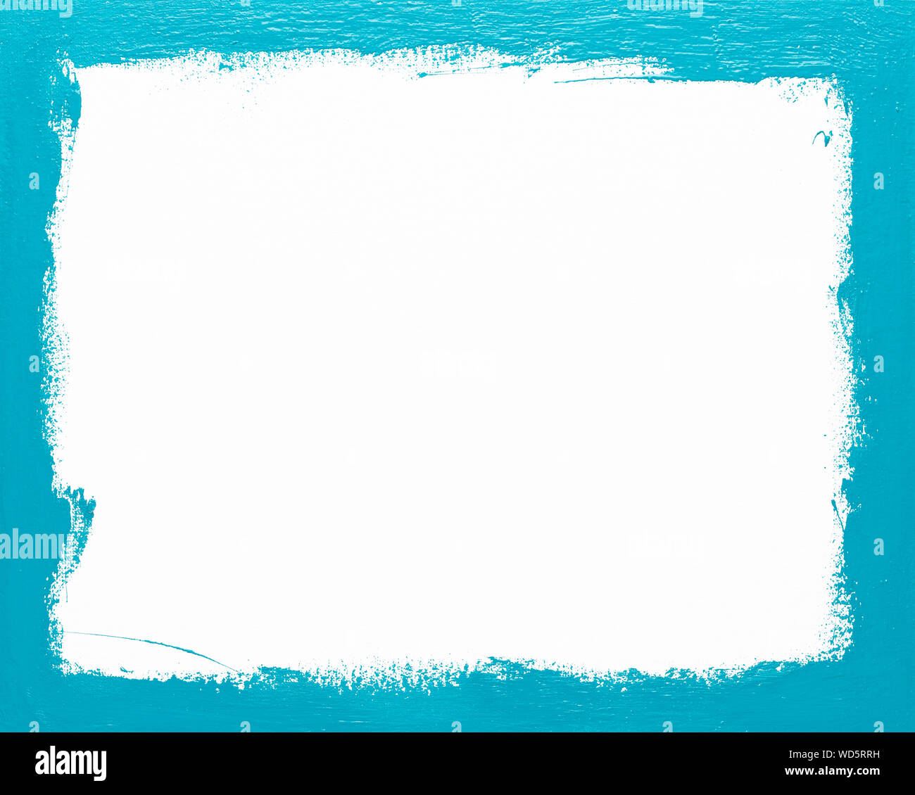 Rectangular turquoise picture frame painted background isolated on ...
