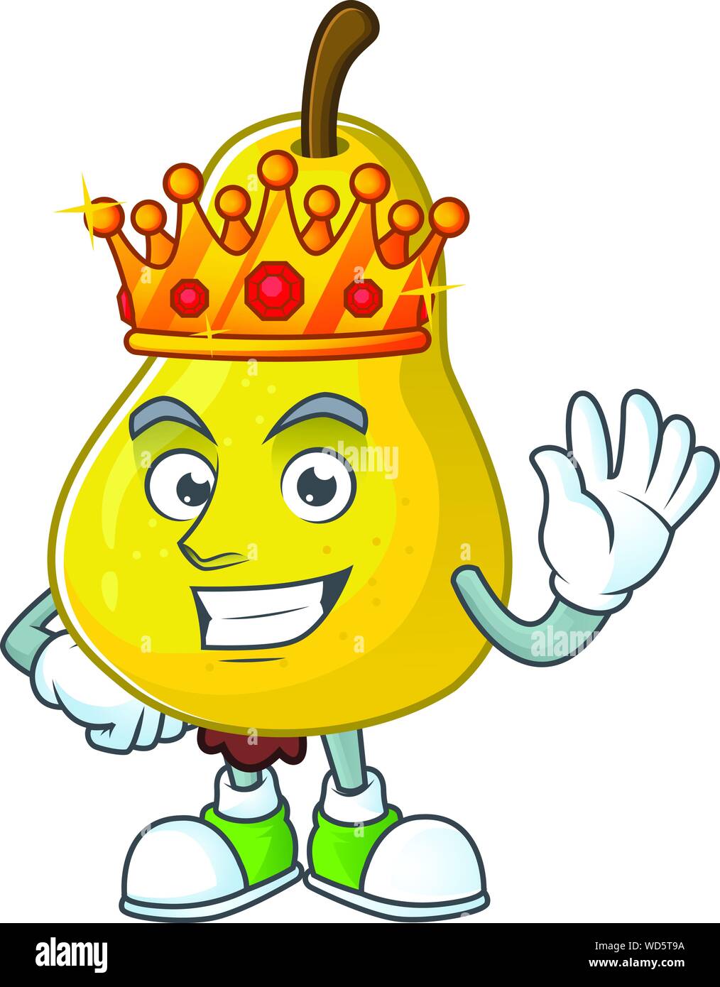 King fresh pear on the cartoon character Stock Vector Image & Art - Alamy