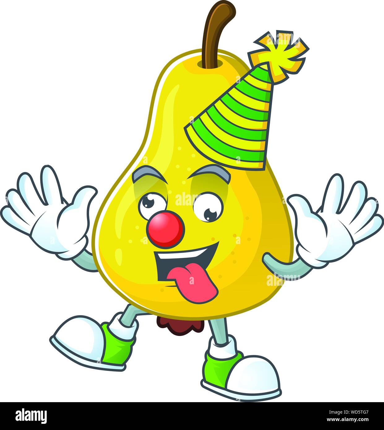 Clown fresh pear on the cartoon character Stock Vector Image & Art - Alamy