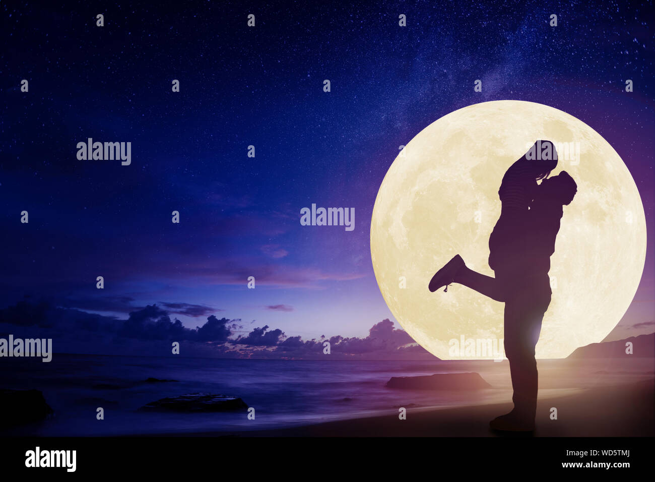 Moon Couple On Beach Stock Photos & Moon Couple On Beach Stock Images ...