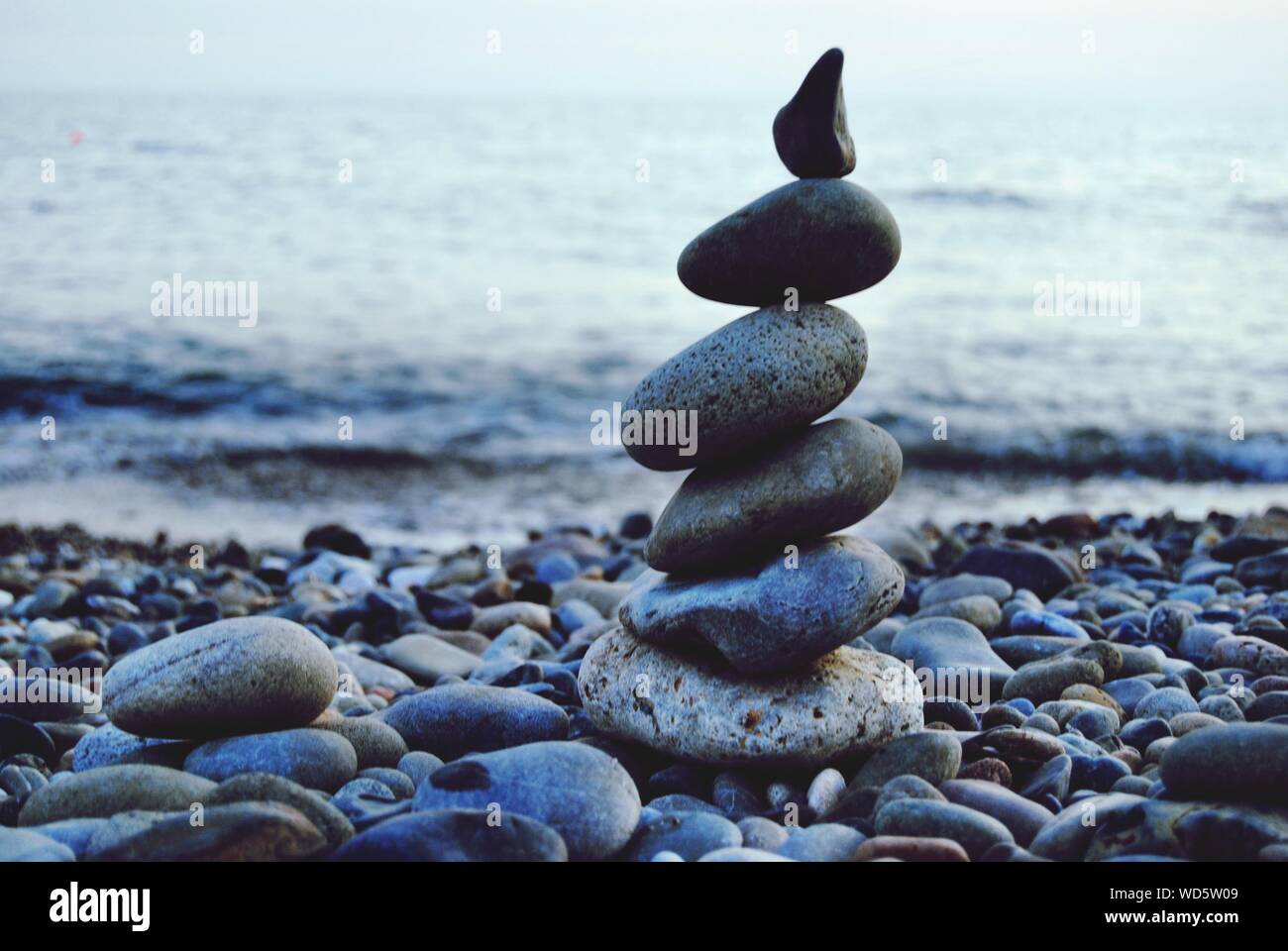Stacking Stones On Beach Stock Photo - Alamy