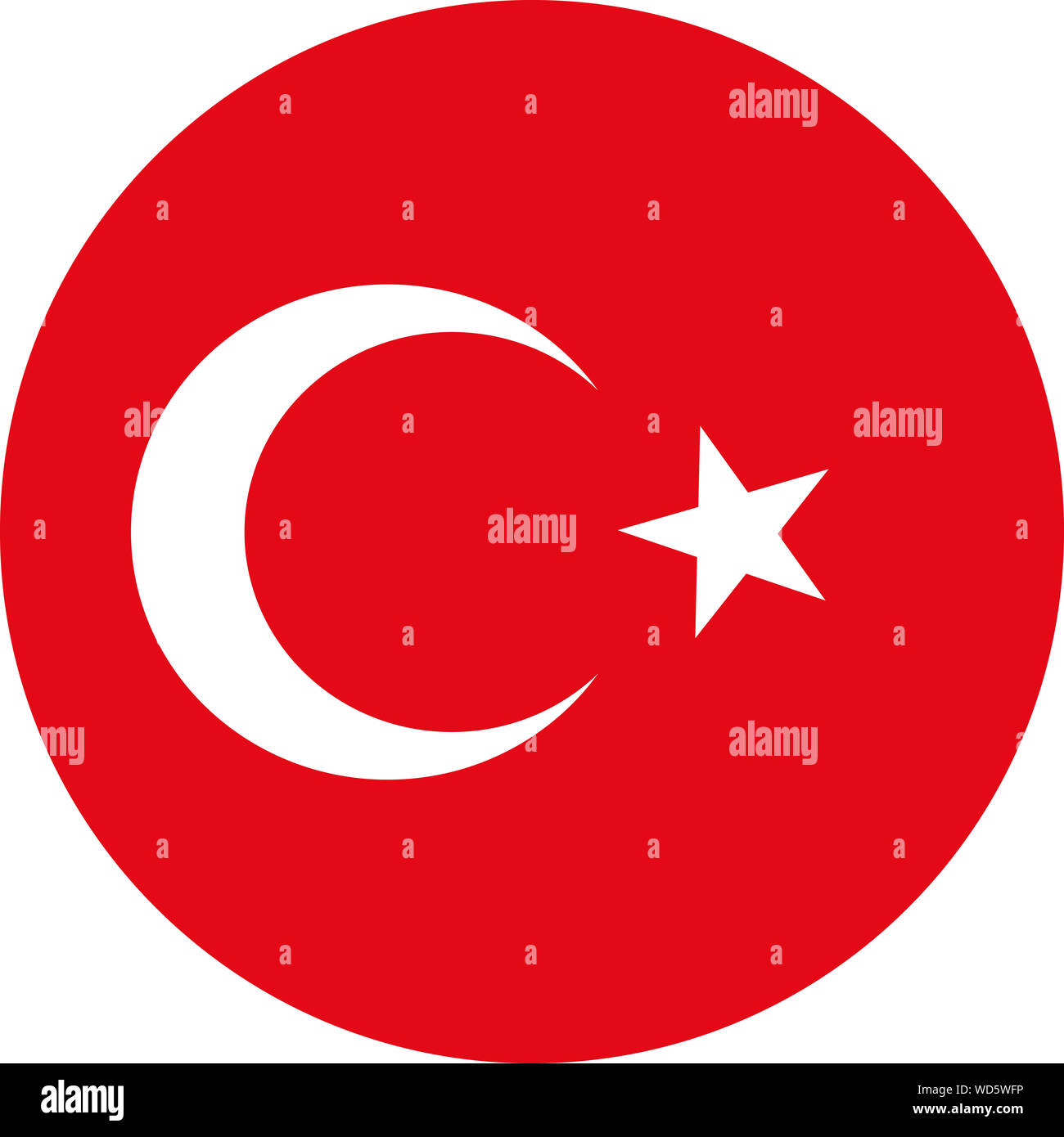 Round turkish flag icon or turkey flag sticker vector illustration ...