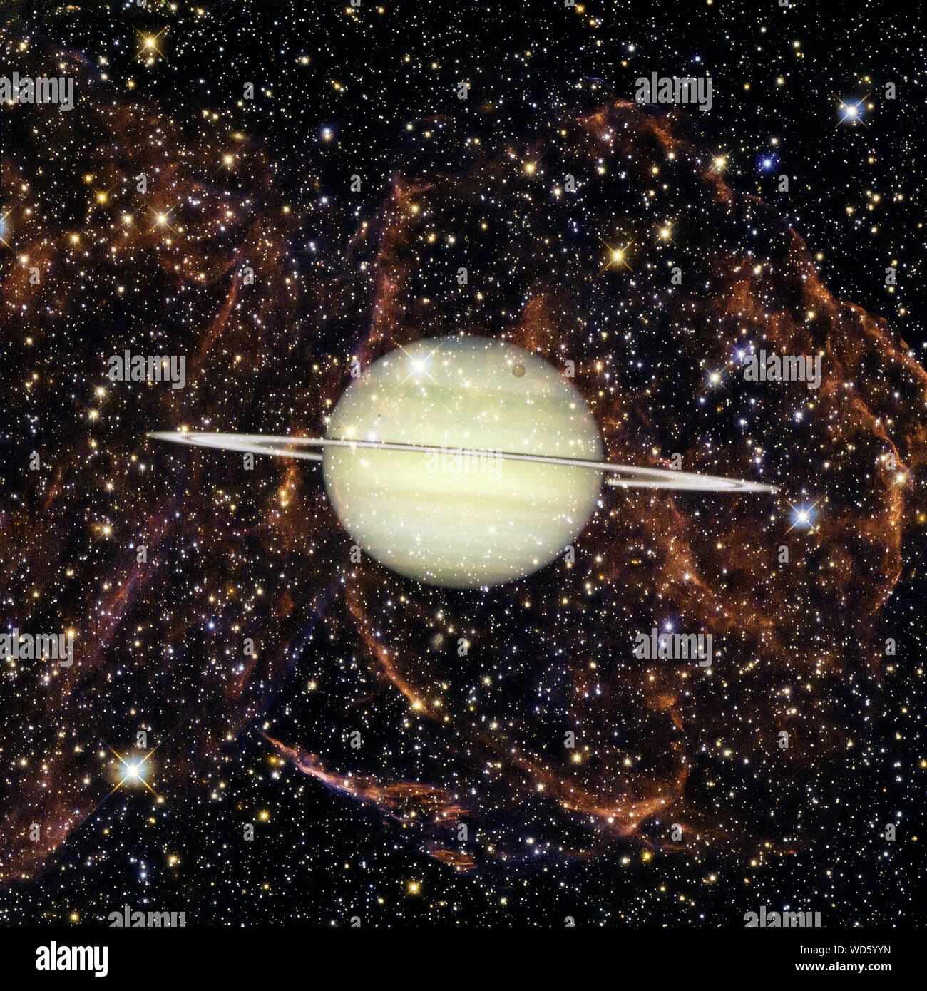 Saturn - planet of the Solar system. Science wallpaper. Elements of ...