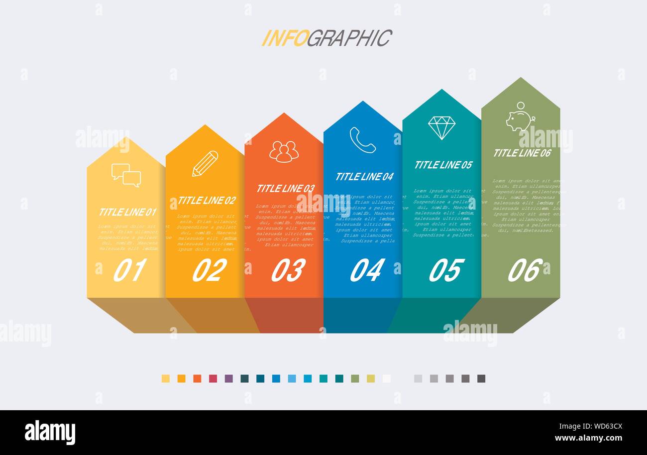 Vector infographics timeline design template with graph elements ...