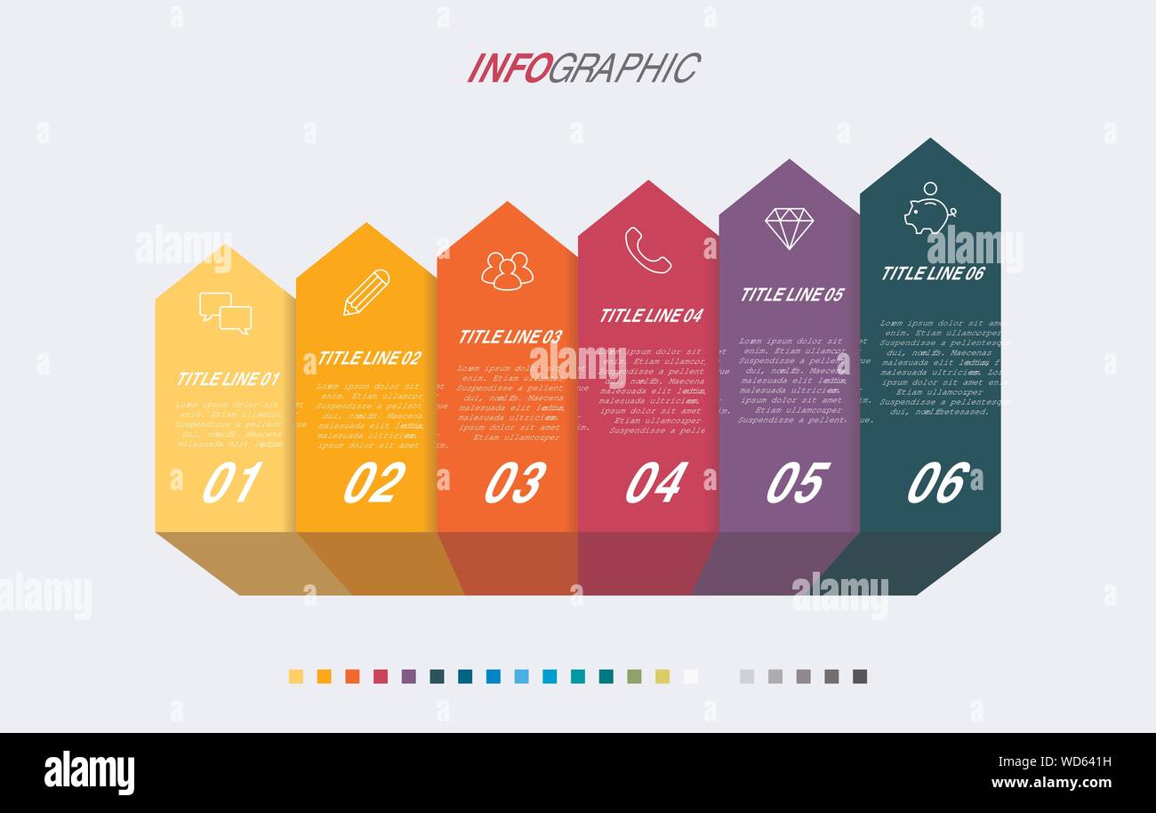 Timeline infographic design vector. 6 steps, graph workflow layout ...