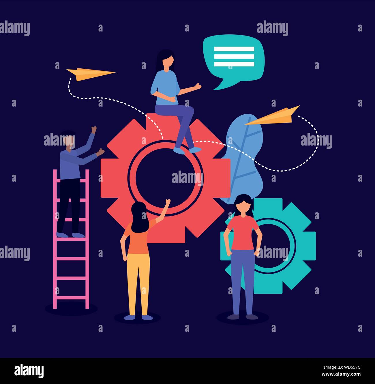 people teamwork flat design image Stock Vector Image & Art - Alamy
