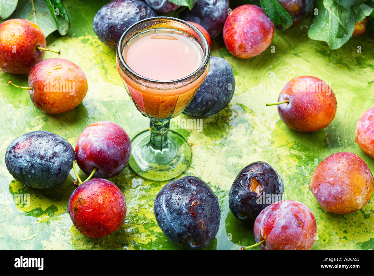 Slivovitsa-plum brandy.Slivyanka,strong alcoholic drink made from ripe ...