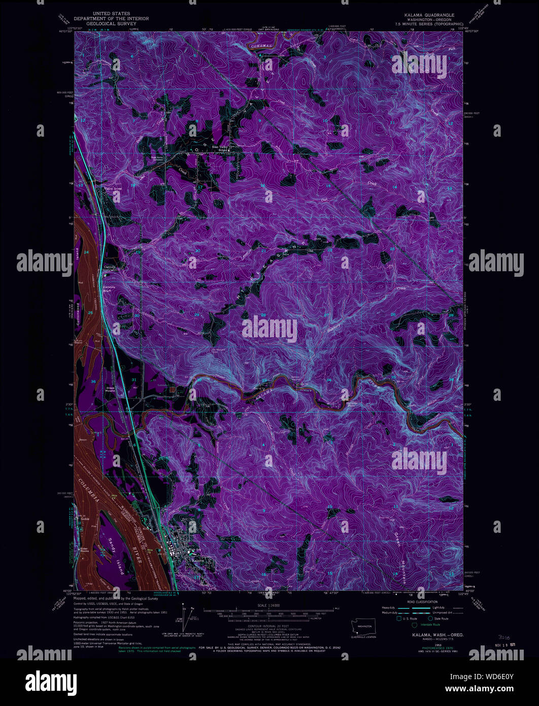 Map of kalama washington hi-res stock photography and images - Alamy