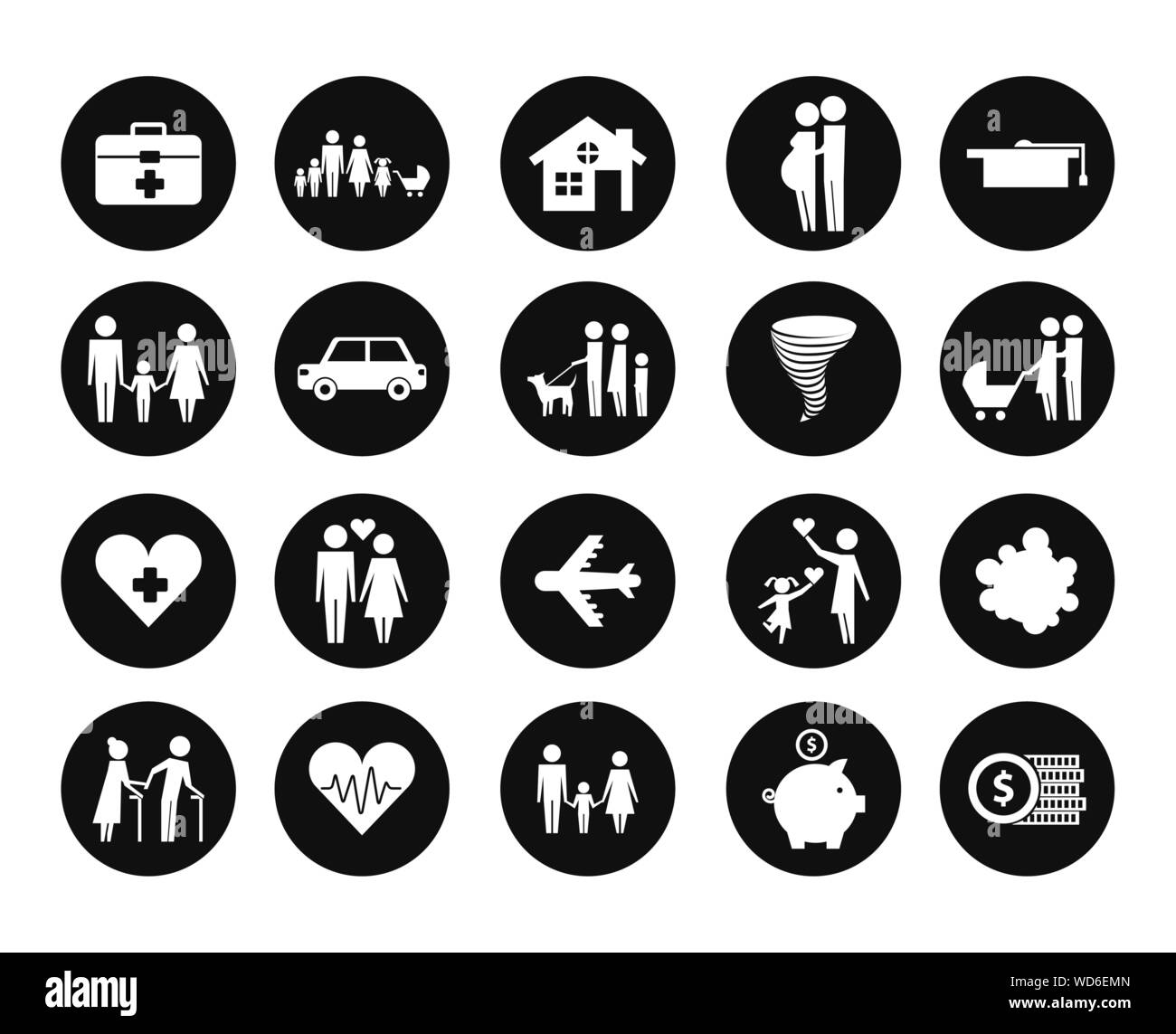 bundle of insurance company icons Stock Vector Image & Art - Alamy