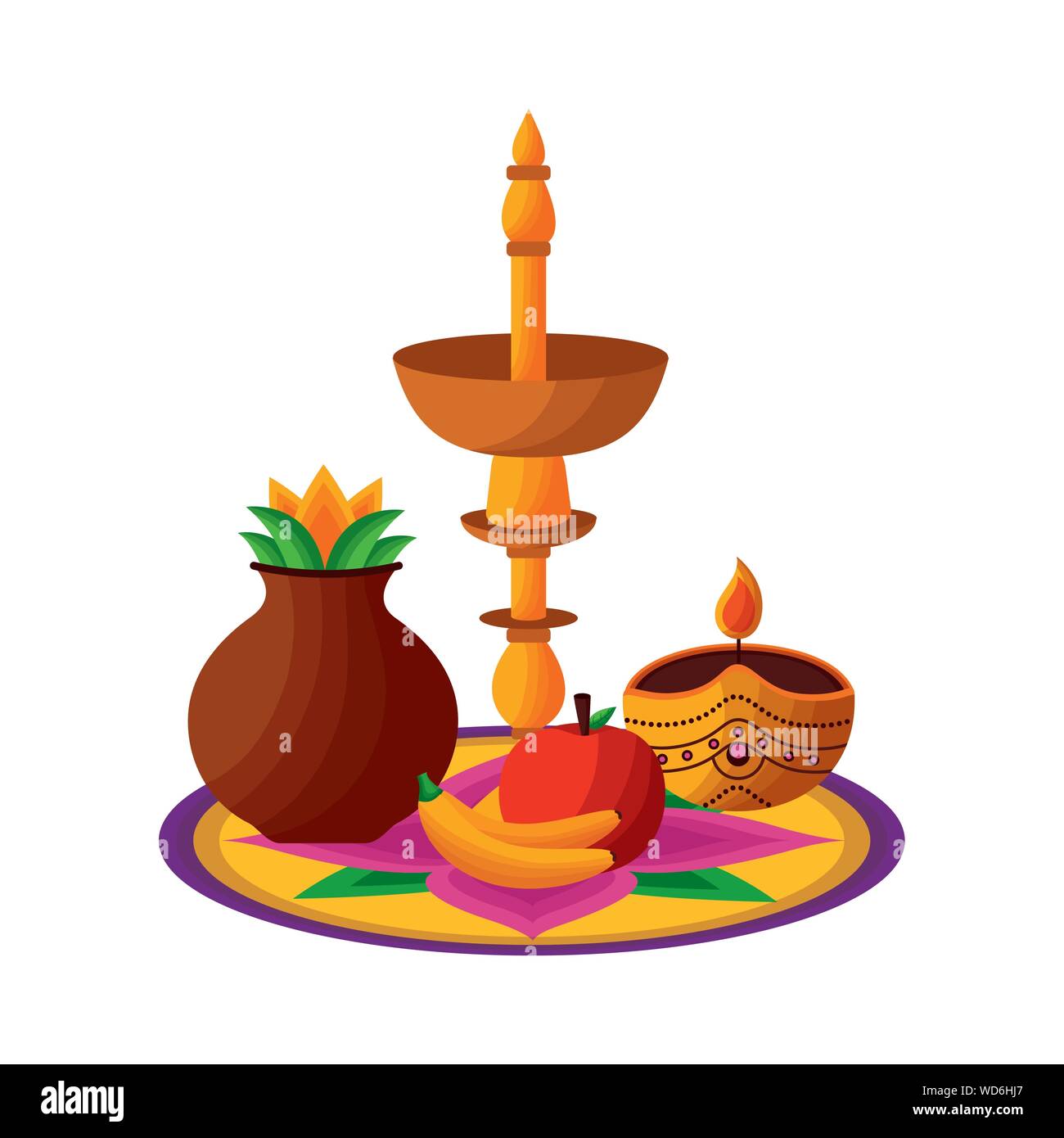 Clay pot of onam celebration design Stock Vector Image & Art - Alamy