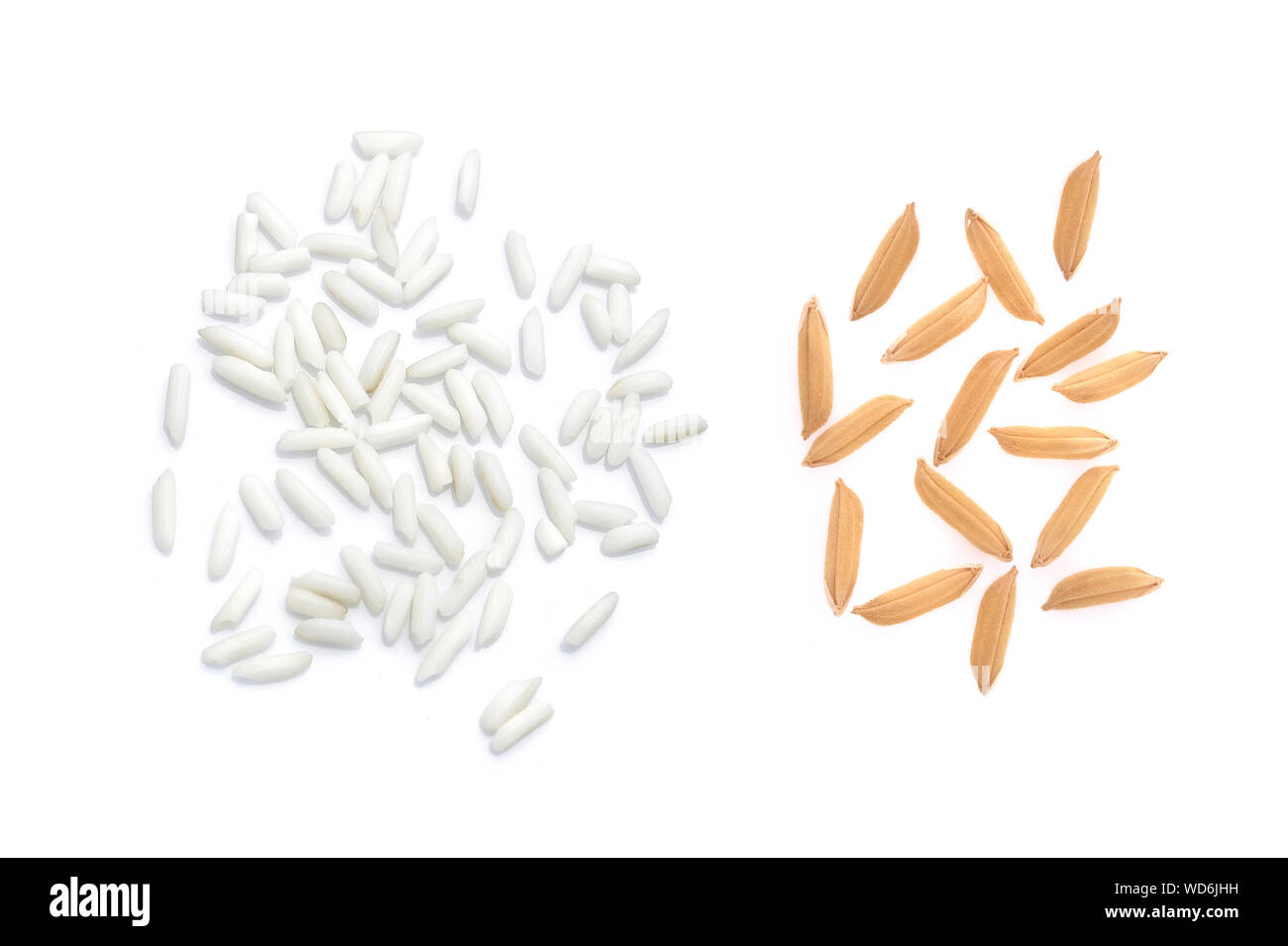 rice on white background,top view Stock Photo - Alamy
