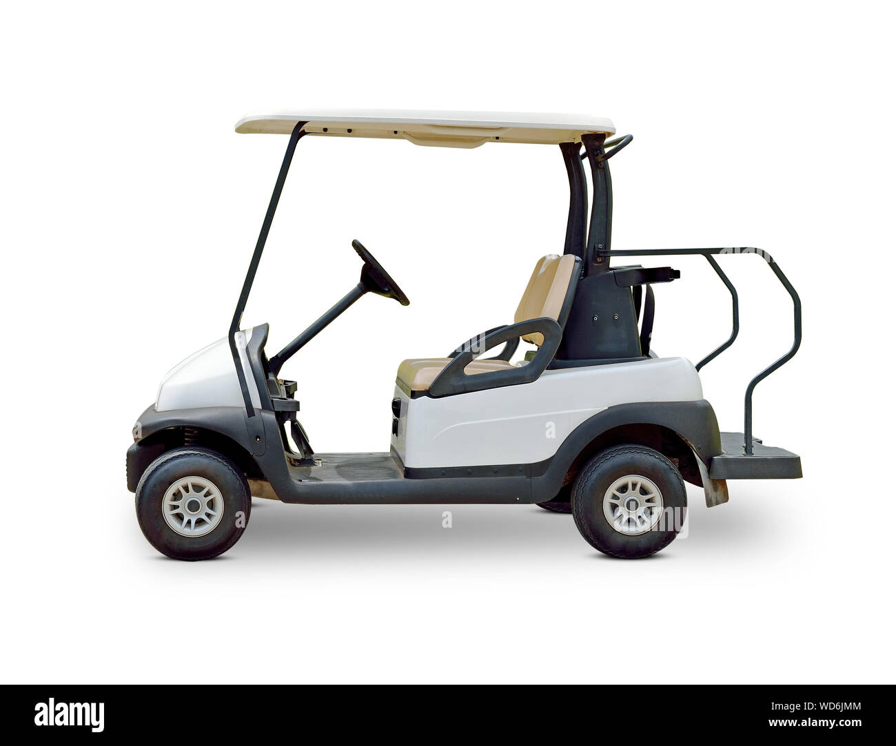 Golf cart golfcart isolated on white background Stock Photo - Alamy