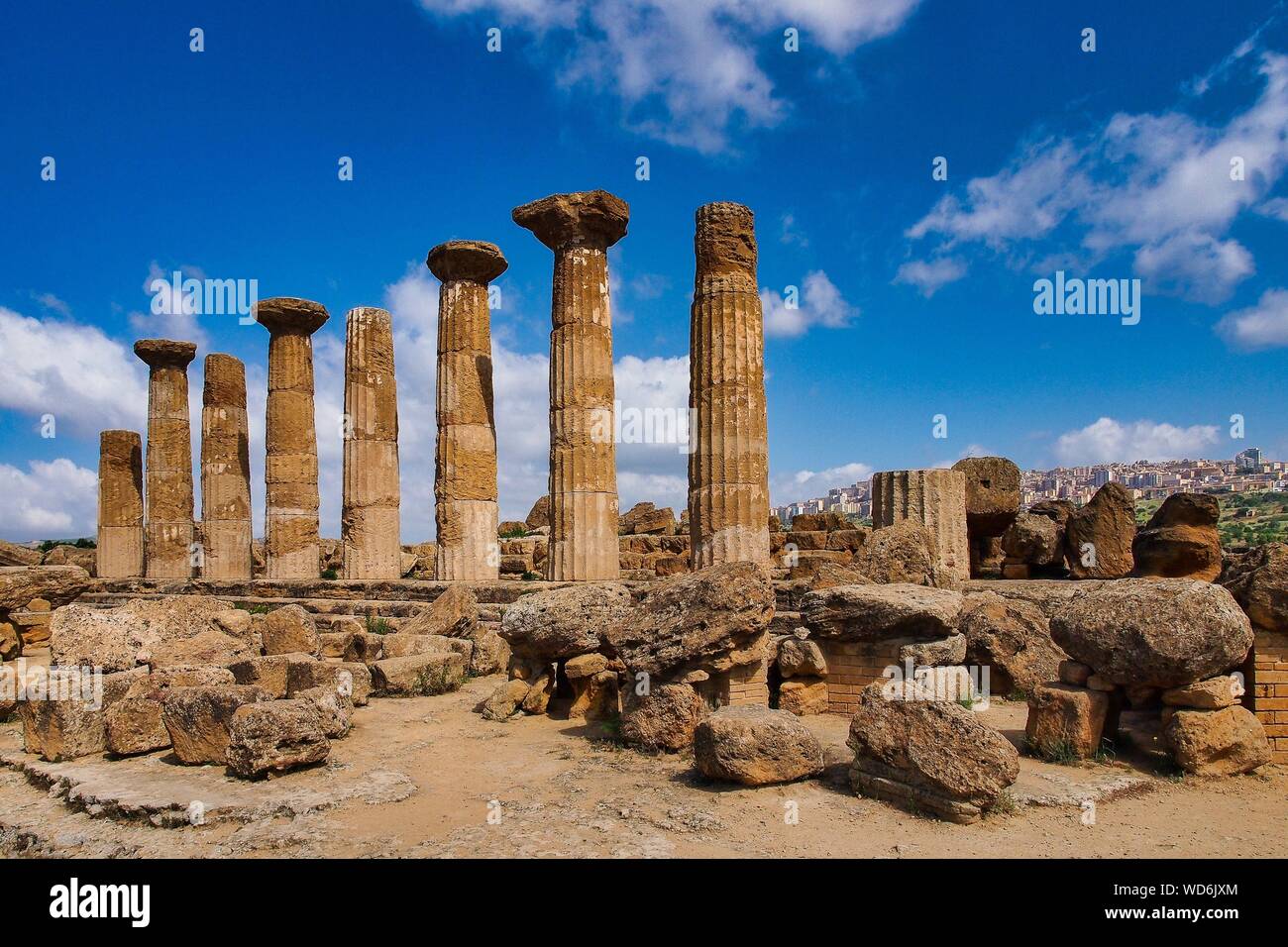 Valley of Temples, Agrigento Sicily in Italy. Famous ancient greek ...