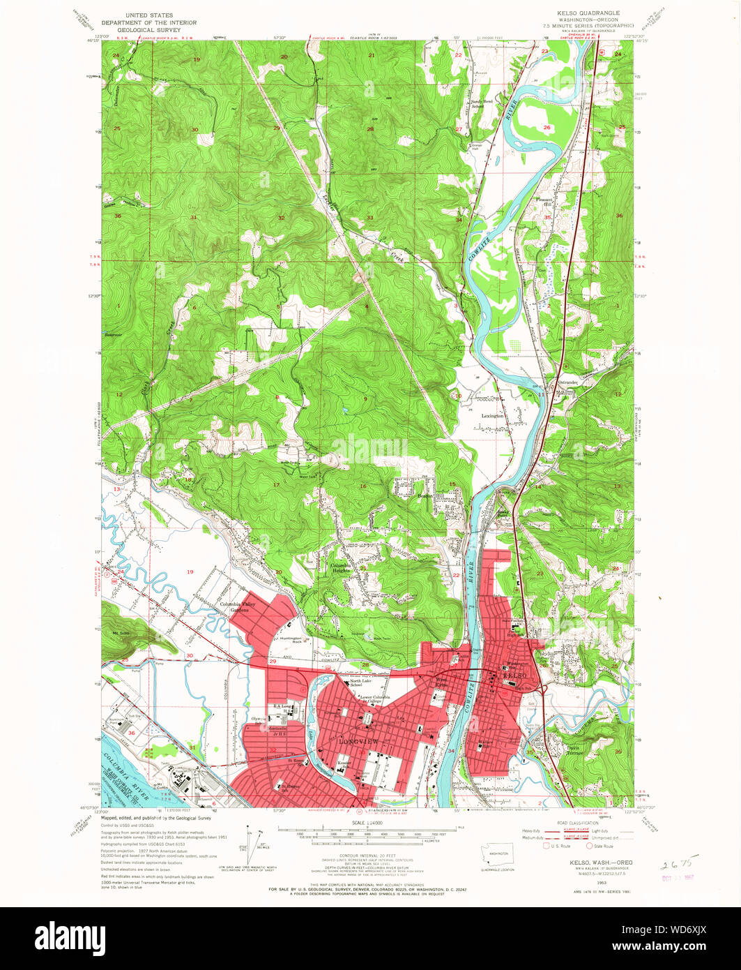Kelso washington state map hi-res stock photography and images - Alamy
